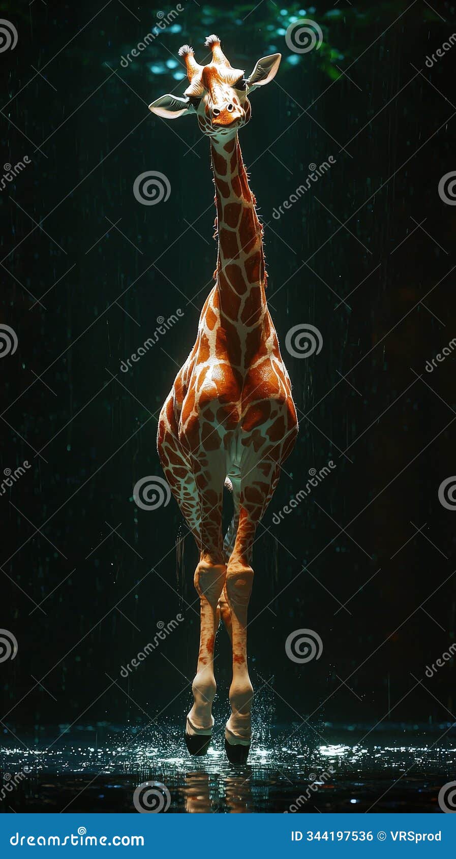 Giraffe Ballet Dance in Spotlight Against Dark Background Stock Photo - Image of ballet ...