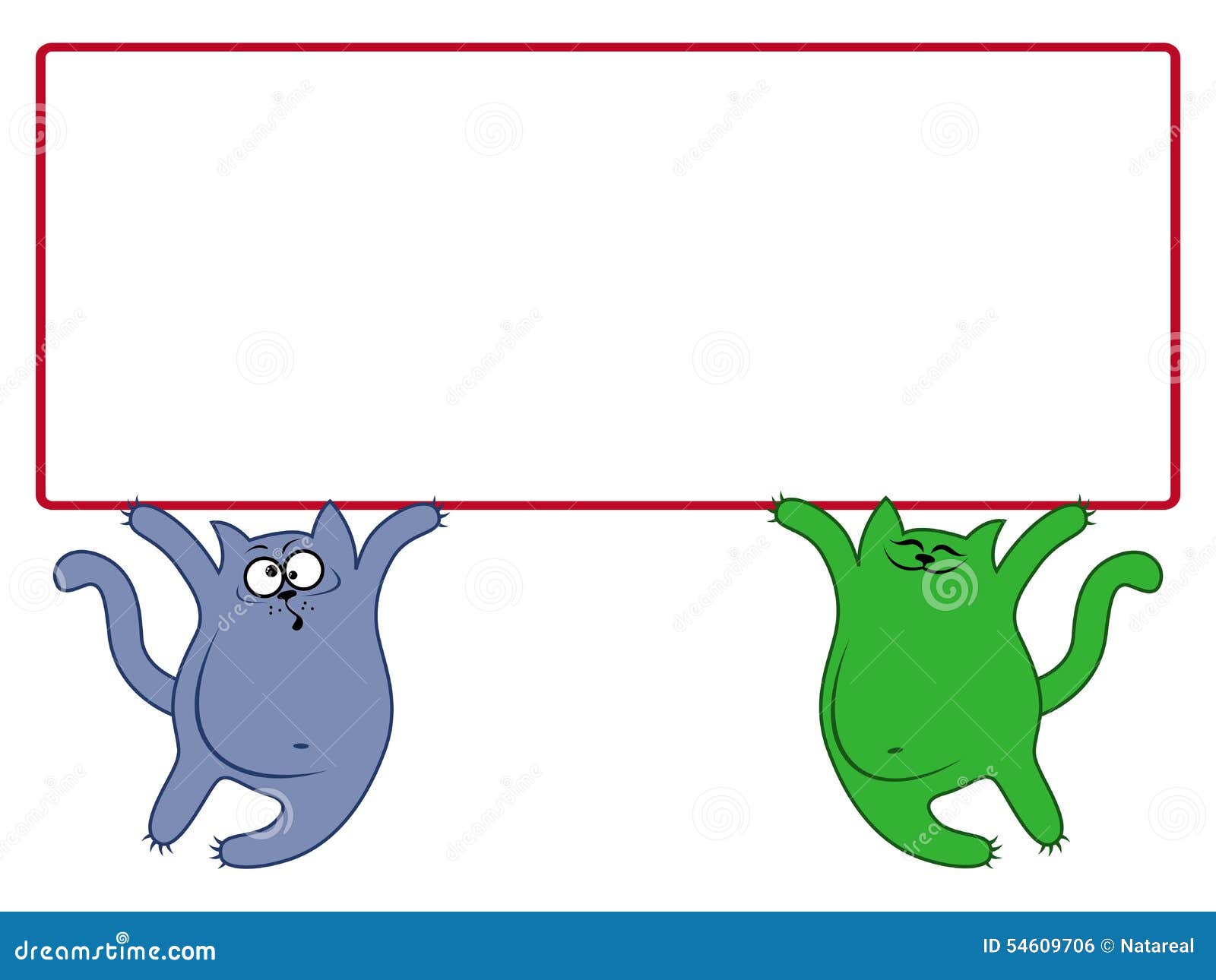 Amusing Cats with Large Rectangular Banner Stock Vector - Illustration ...