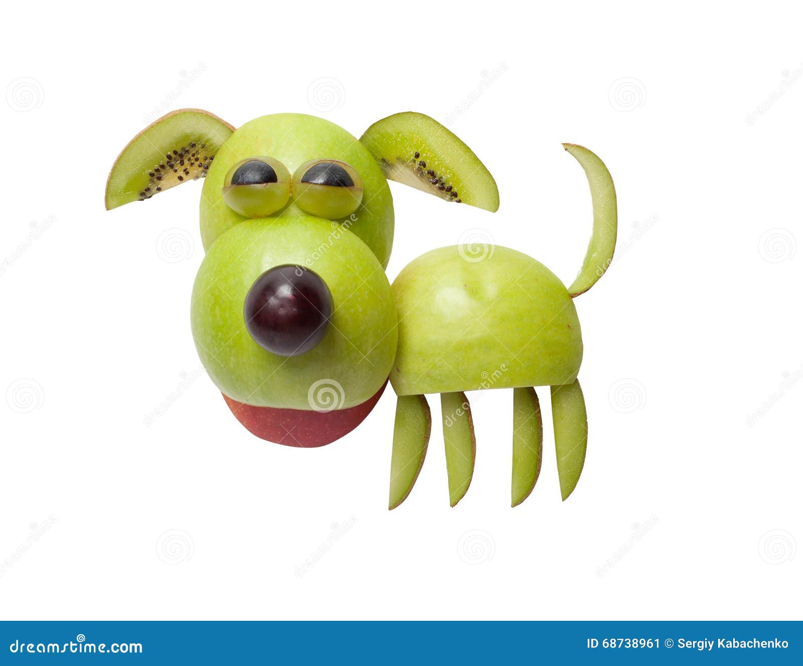 Amusing dog made of apple stock image. Image of kids - 68738961