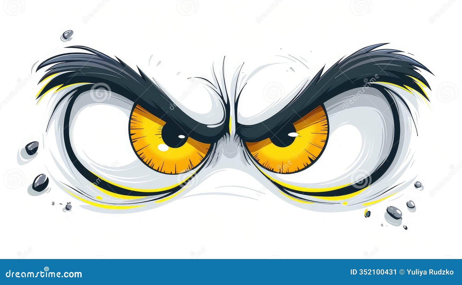 Red Angry Cartoon Face Emoji People In Hand-drawn Style | CartoonDealer ...