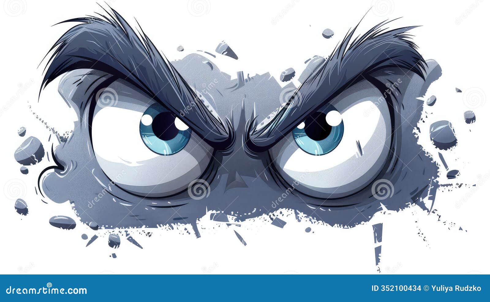 Red Angry Cartoon Face Emoji People In Hand-drawn Style | CartoonDealer ...