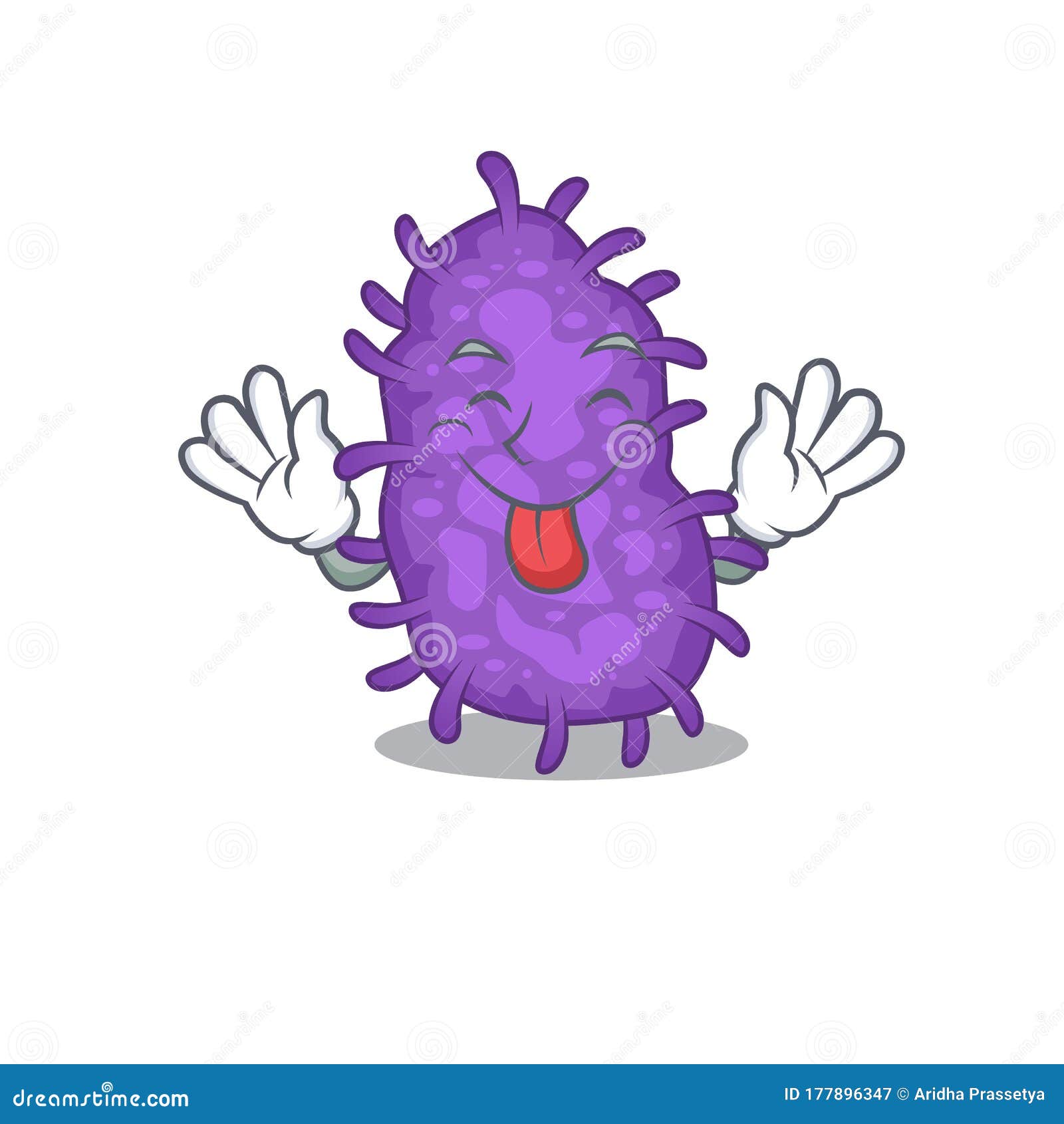 An Amusing Face Bacteria Bacilli Cartoon Design with Tongue Out Stock ...