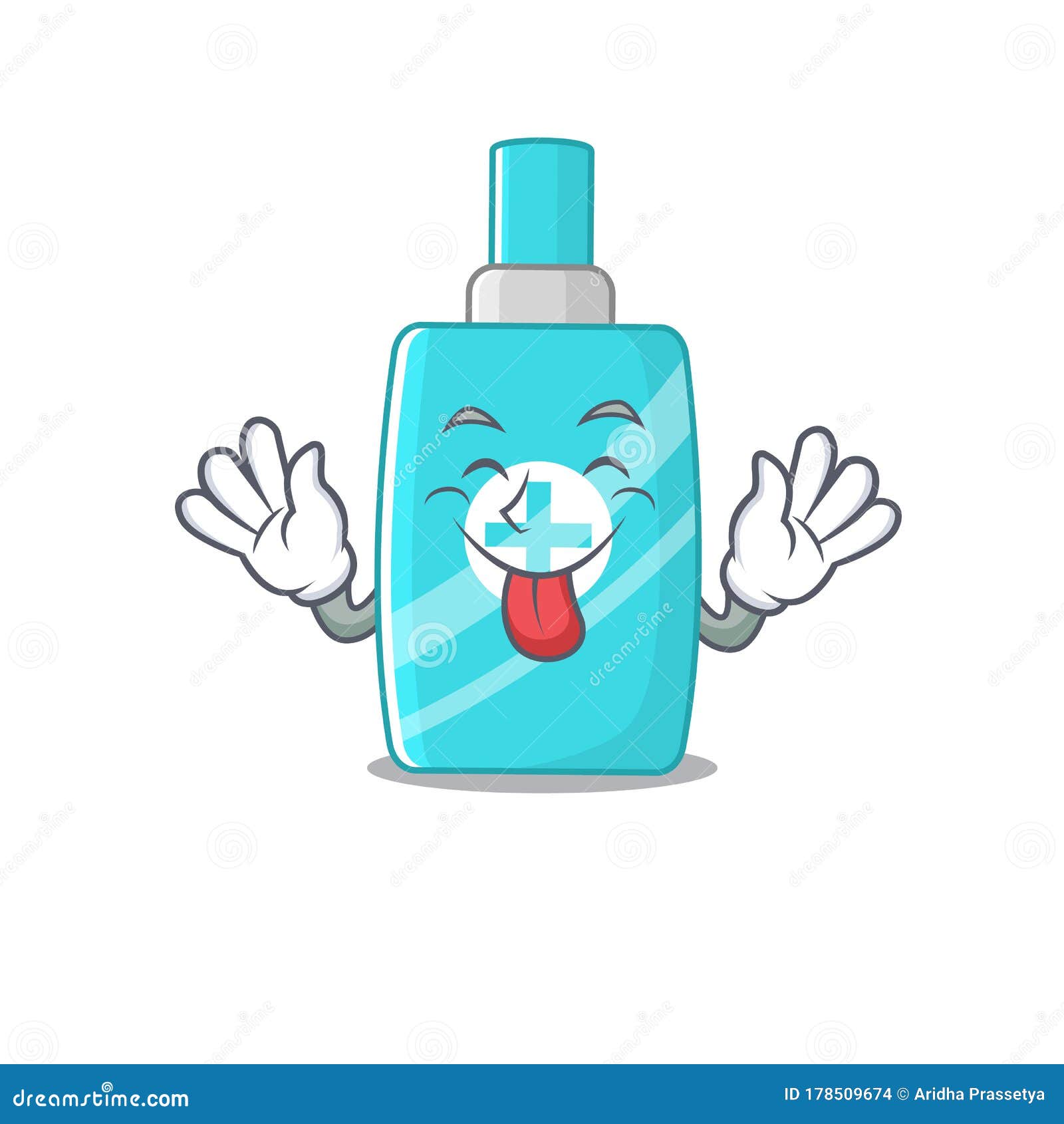 An Amusing Face Ointment Cream Cartoon Design with Tongue Out Stock ...
