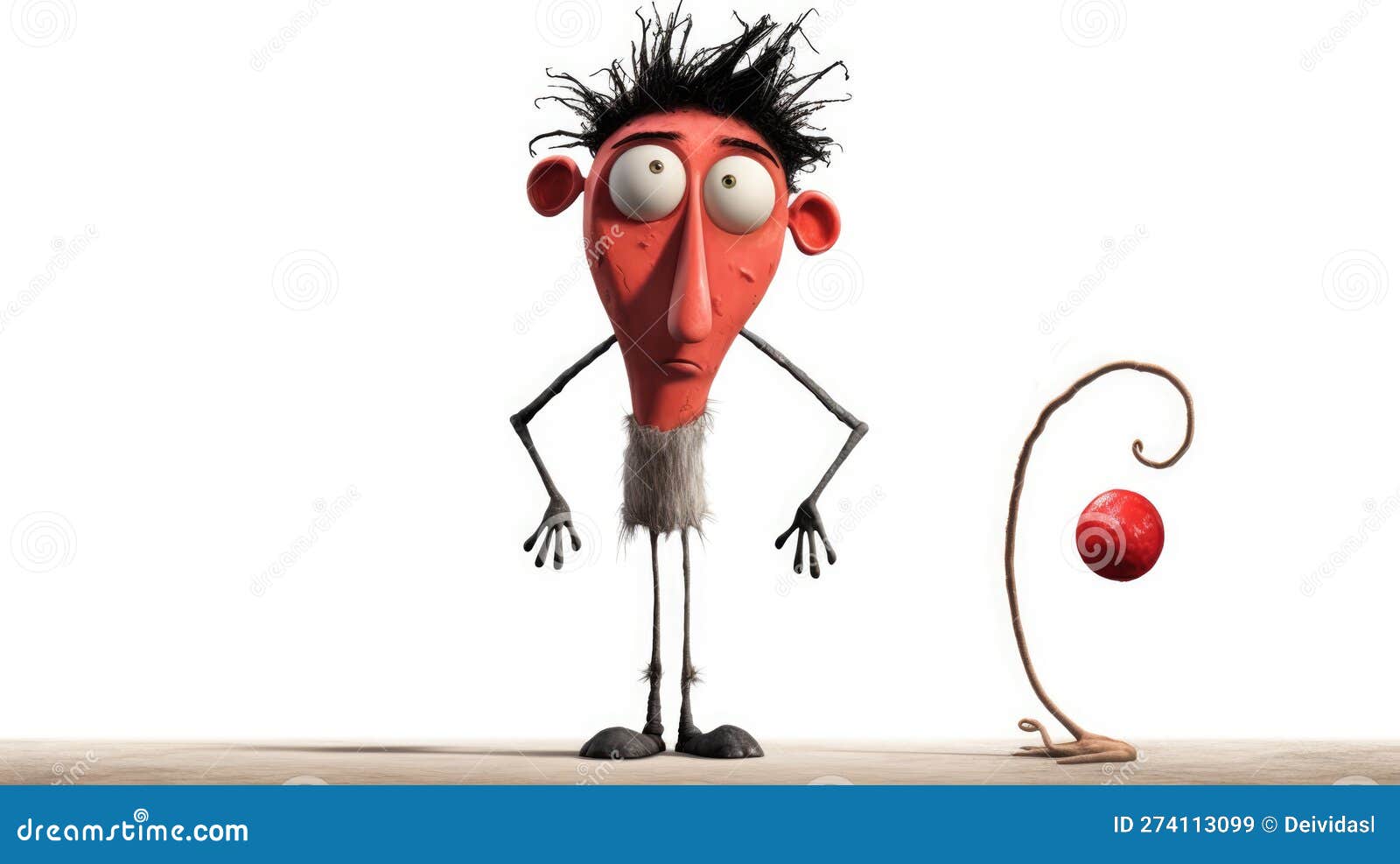 Amusing Funny Single Character, on White Isolated Background, Stock ...