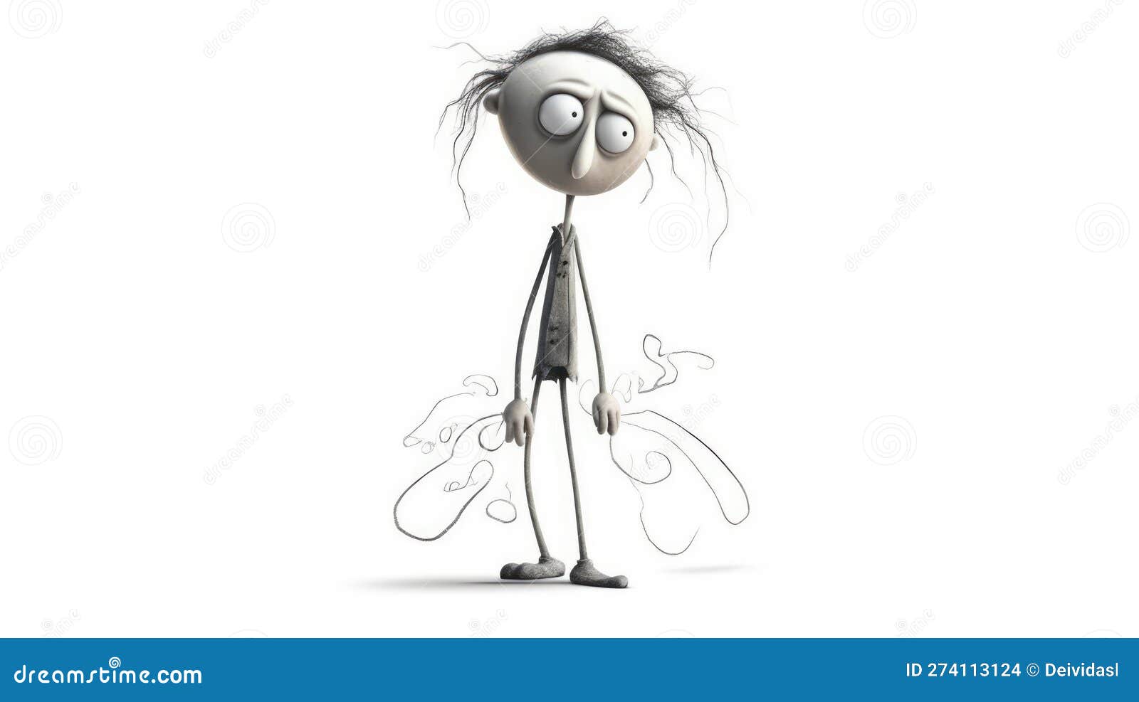 Amusing Funny Single Character, on White Isolated Background, Stock ...