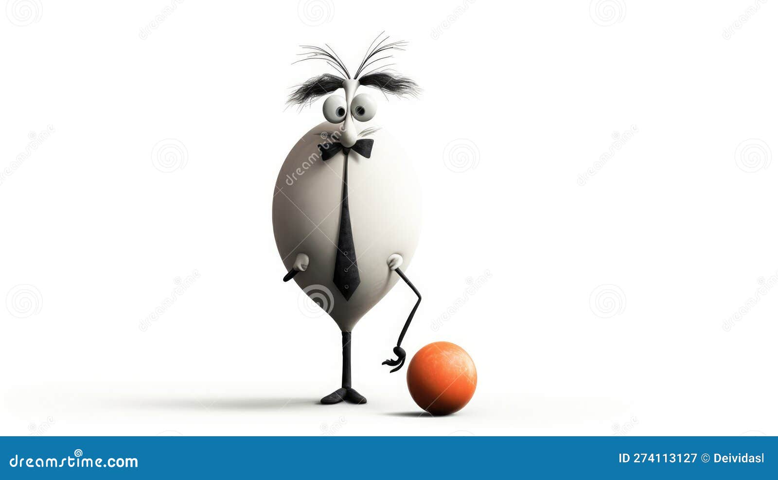 Amusing Funny Single Character, on White Isolated Background, Stock ...