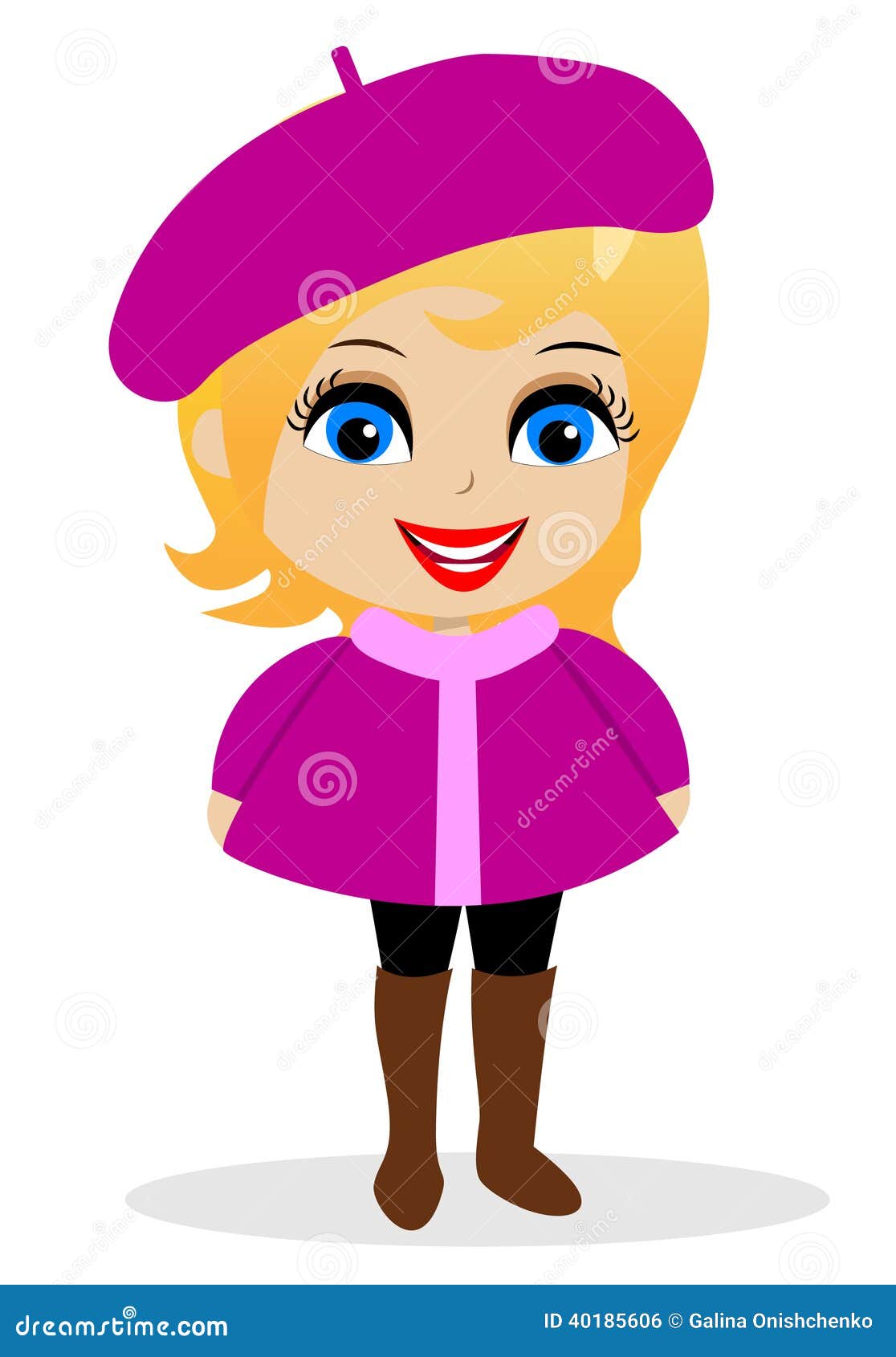 Amusing Merry Girl on a White Background Stock Vector - Illustration of ...