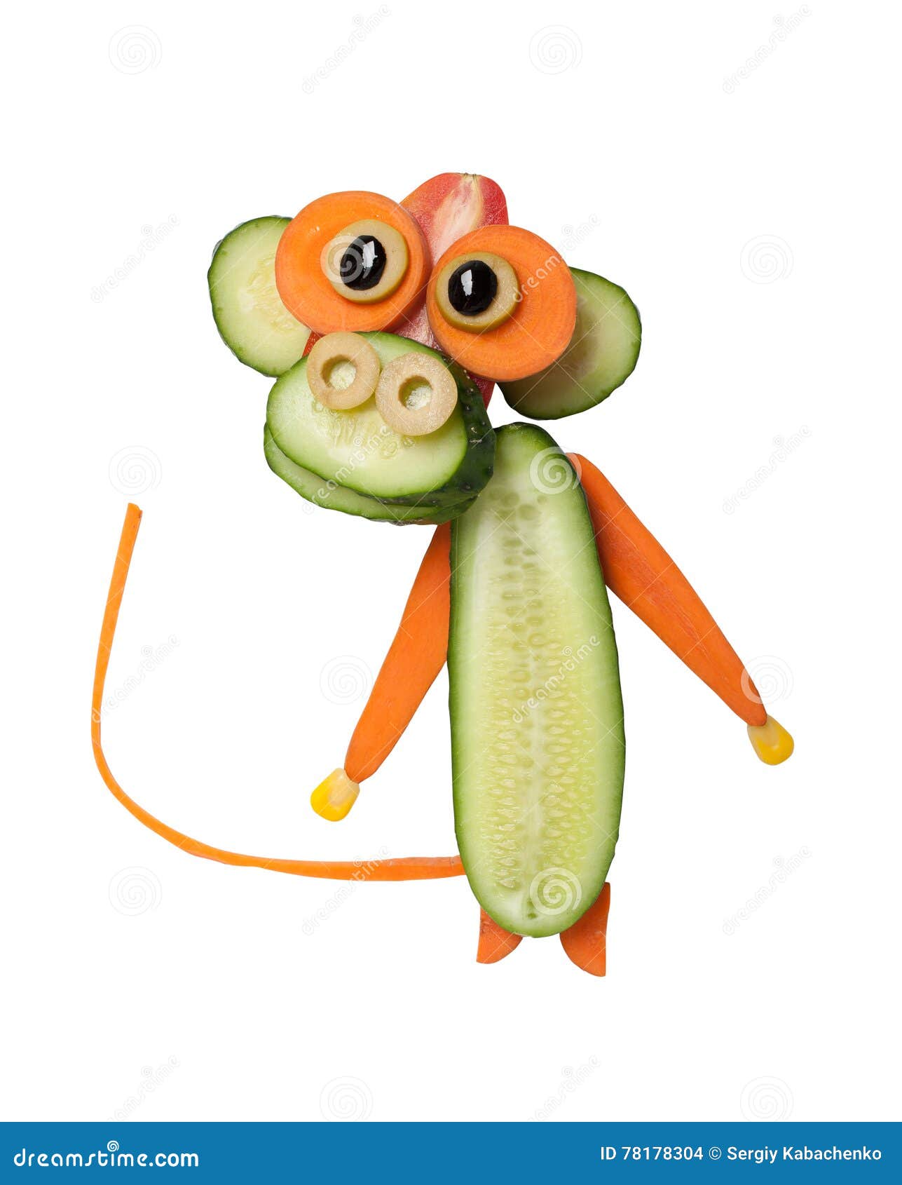 Amusing Monkey Made of Vegetables Stock Photo - Image of joke, healthy ...