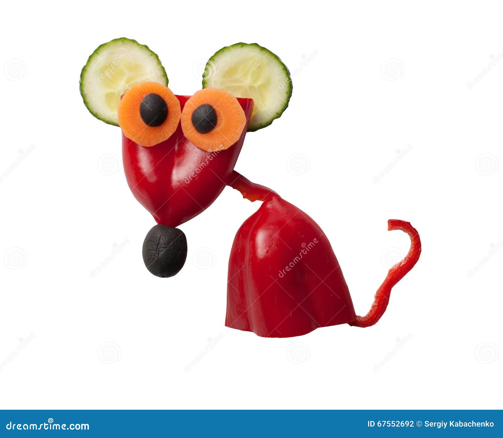 Amusing Mouse Made of Pepper and Cucumber Stock Photo - Image of ...