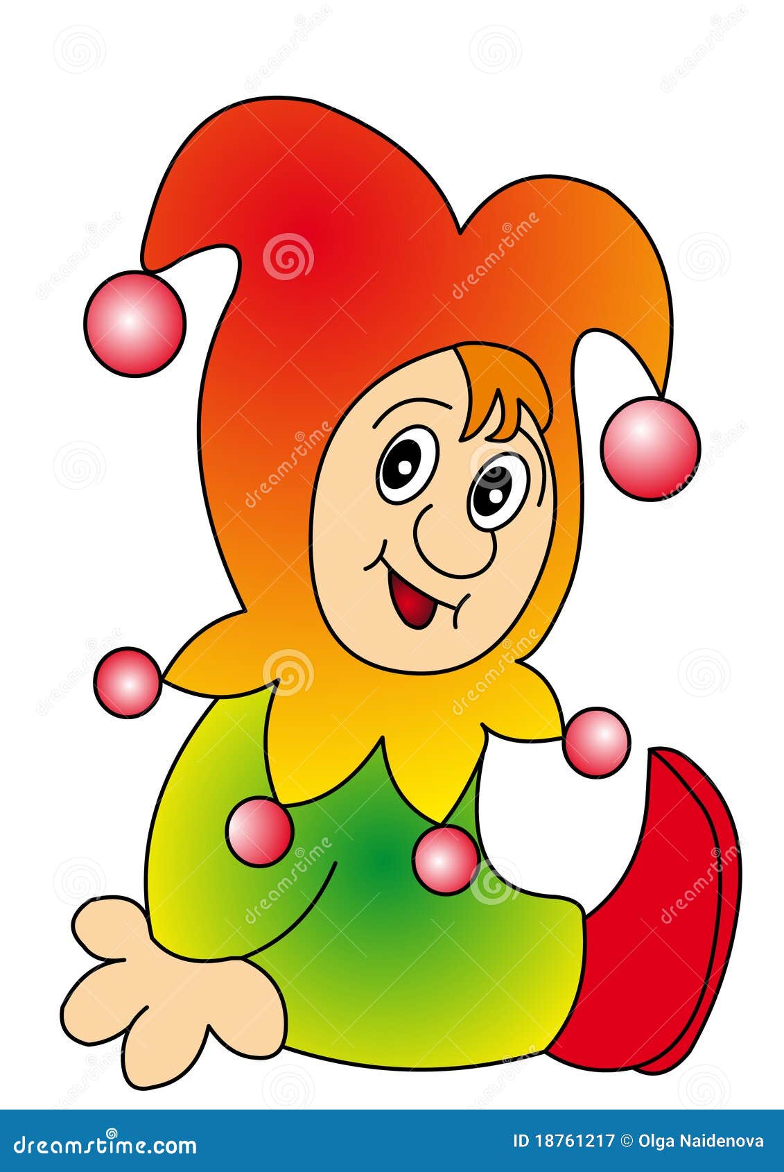Amusing nice buffoon child stock vector. Illustration of carnival ...