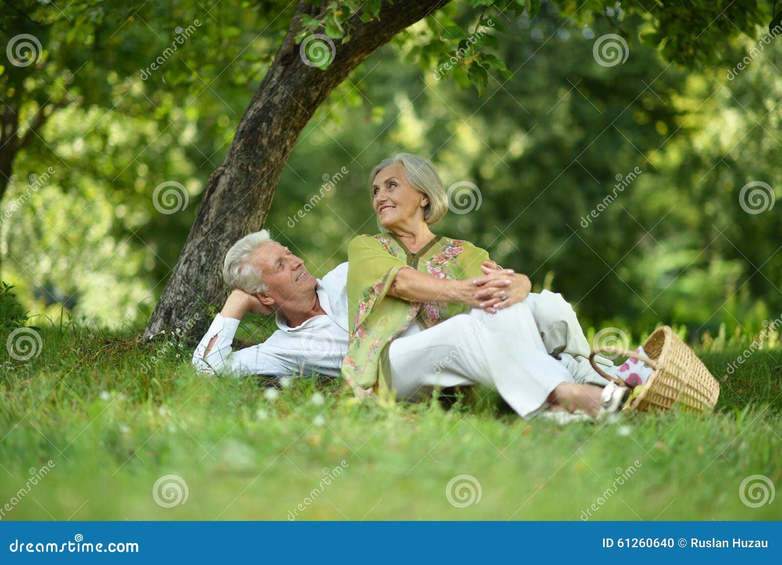 Amusing Old Couple on Picnic Stock Photo - Image of person, feelings ...