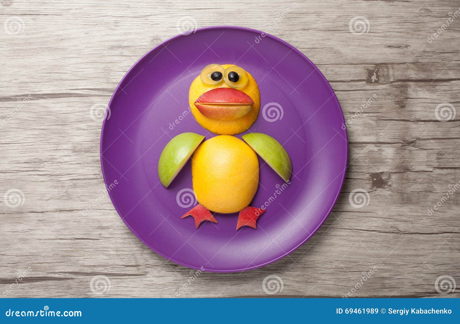Amusing Penguin Made of Fruits Stock Image - Image of lemon, penguin ...