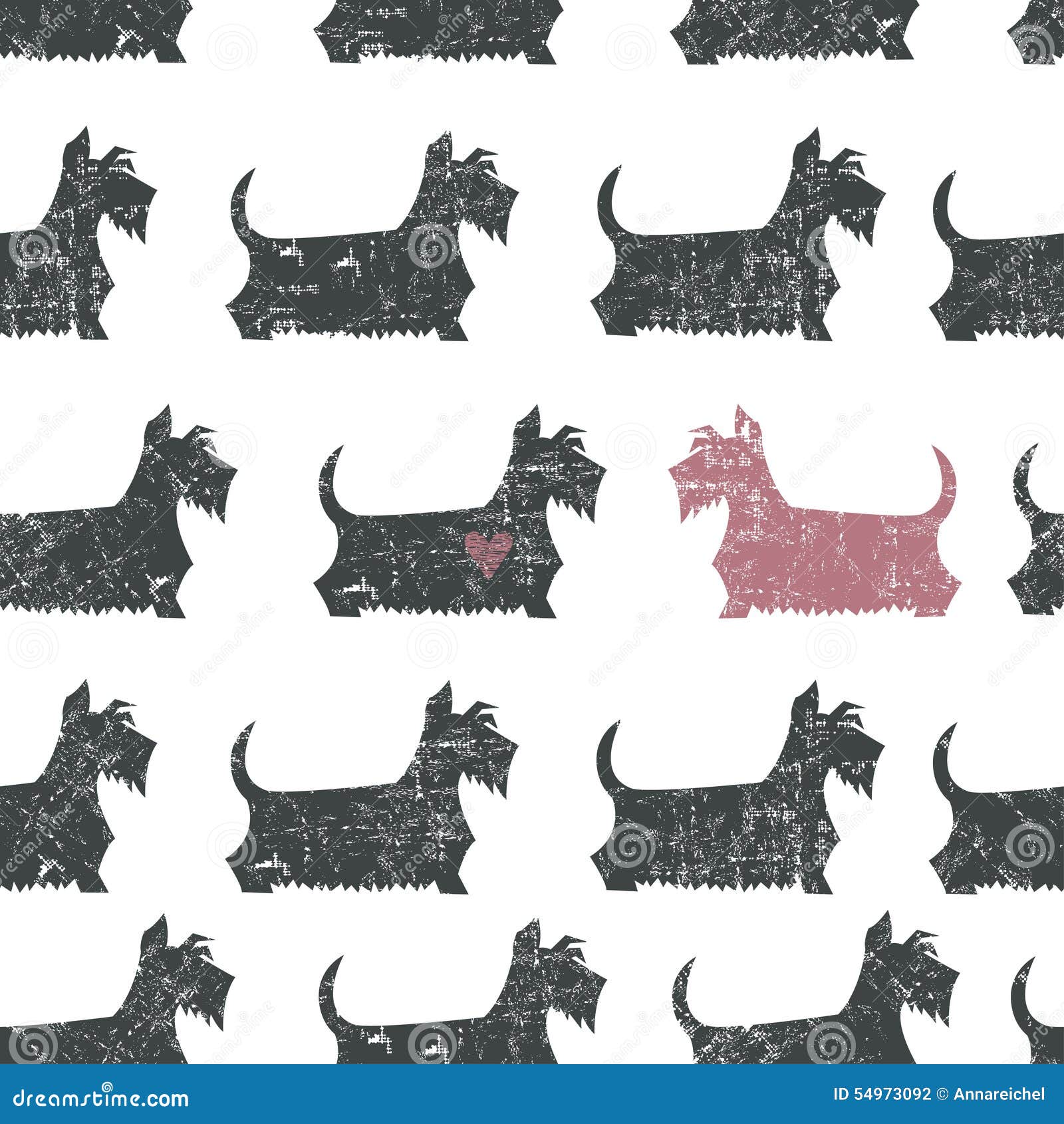 Amusing Vector Black Scottish Terriers Seamless Pattern Stock Vector ...