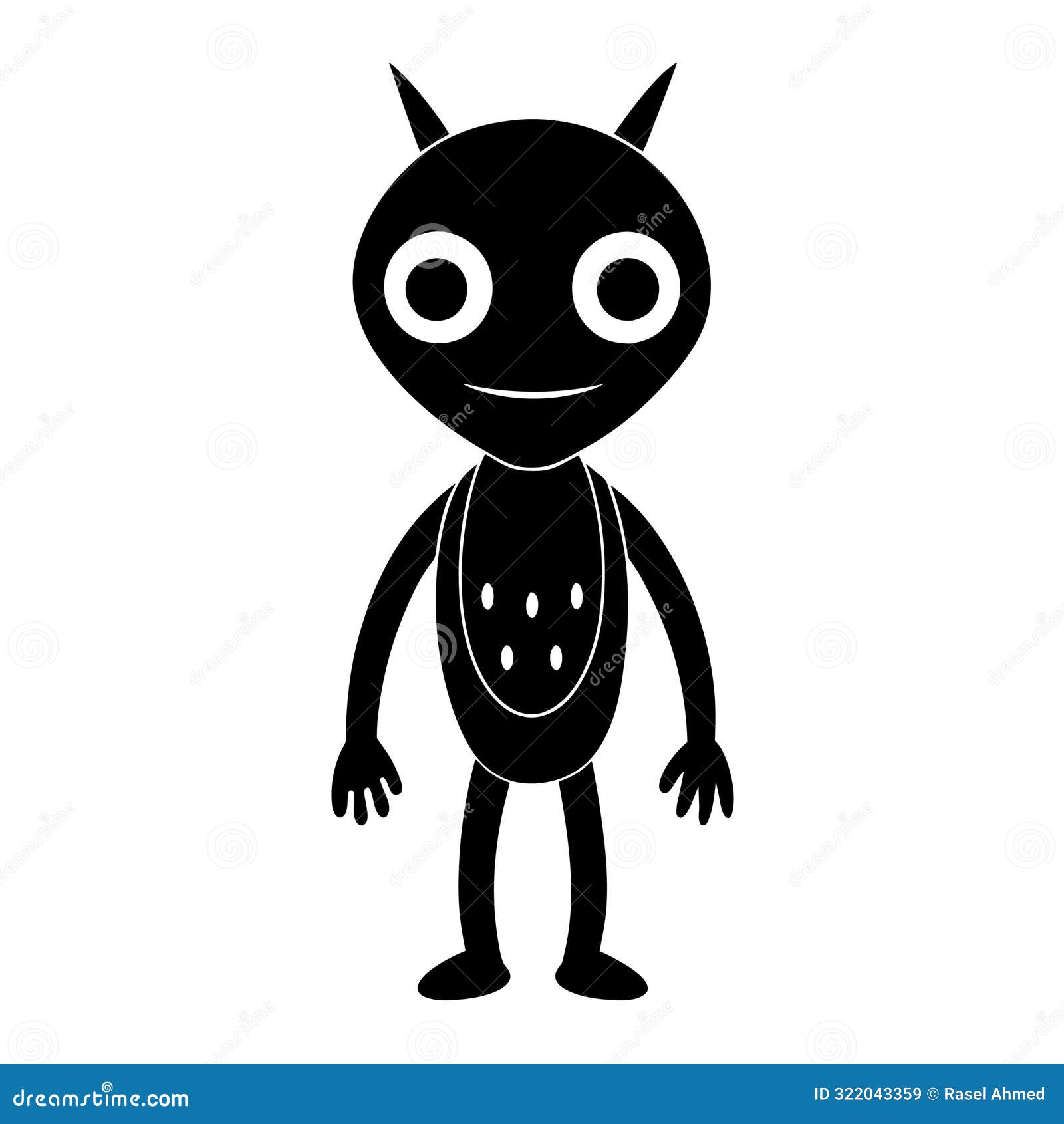 Amusing Vector Illustration of a Small Alien Stock Vector ...