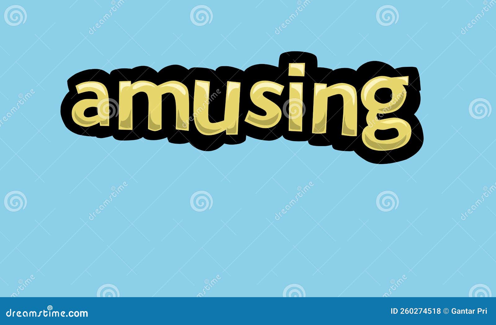 AMUSING Writing Vector Design on a Blue Background Stock Illustration ...