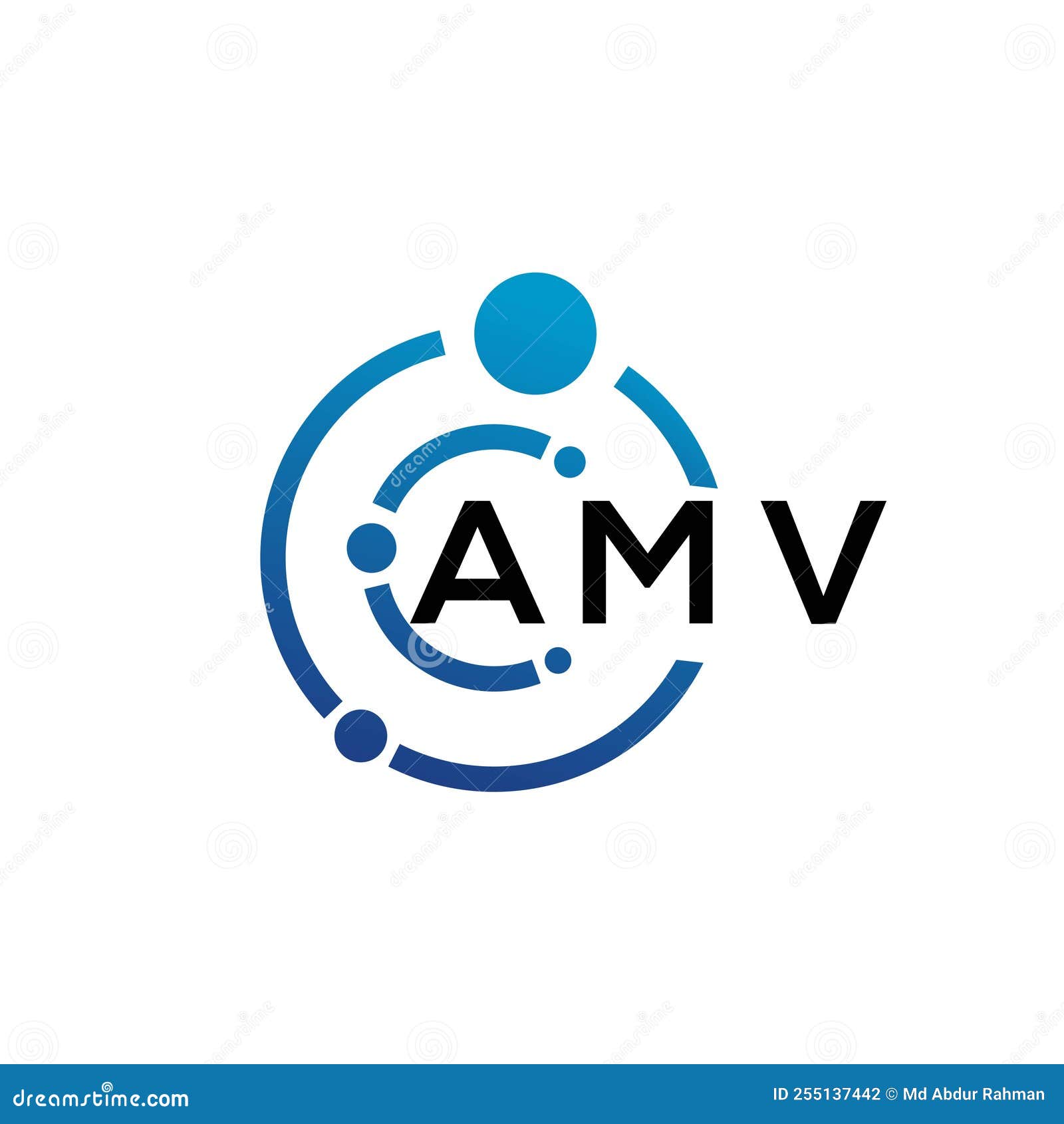 AMV Letter Logo Design on Black Background. AMV Creative Initials ...