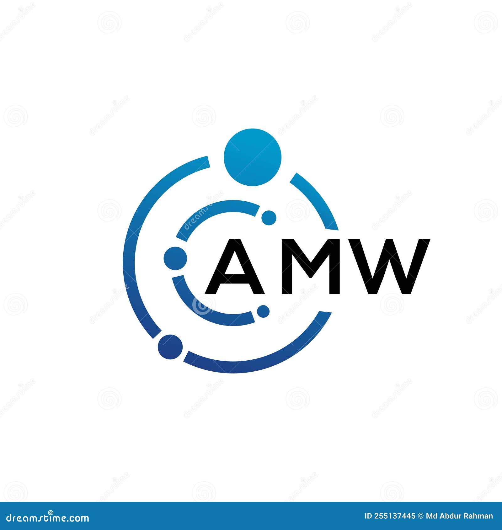 AMW Letter Logo Design on Black Background. AMW Creative Initials ...