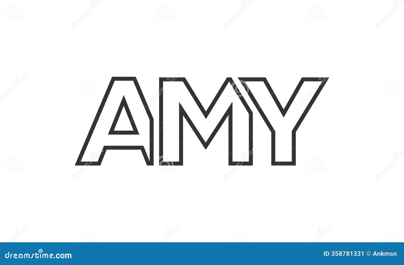 AMY Logo Design Template With Strong And Modern Bold Text. Initial ...