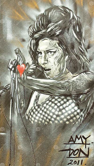 Amy Winehouse (Graffiti) editorial image. Image of graffiti - 21221435
