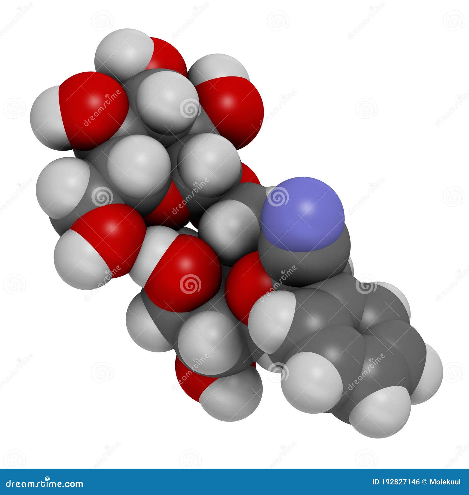 Amygdalin 3D Rendering. Atoms are Represented As Spheres with ...