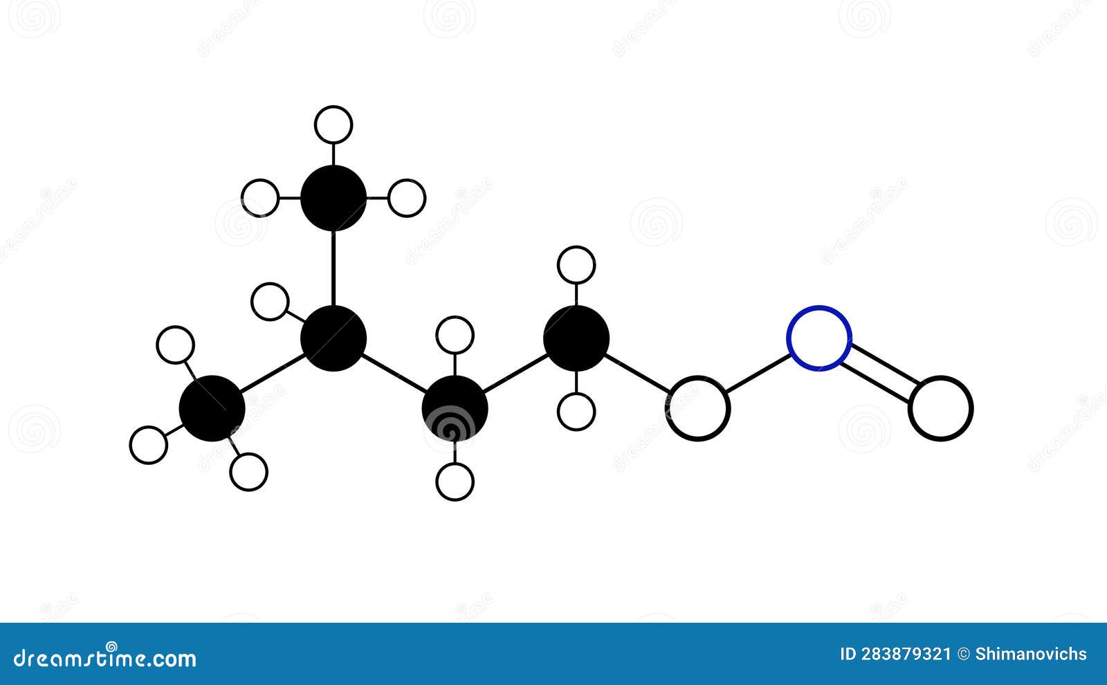 Amyl Nitrite Molecule, Banapple Gas, Molecular Structure, Isolated 3d ...