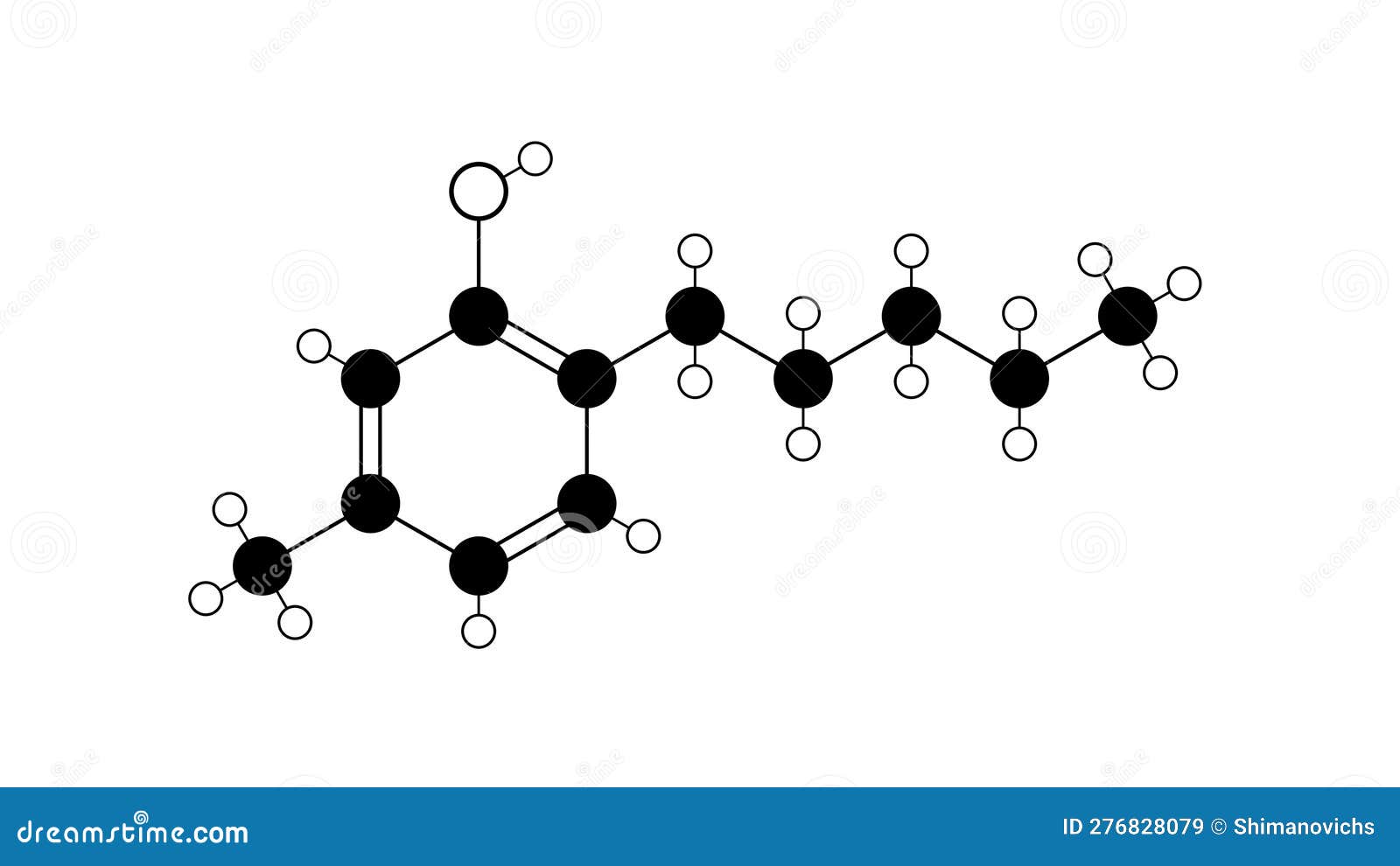 Amylmetacresol Molecular Structure, 3d Model Molecule, C12h18o ...
