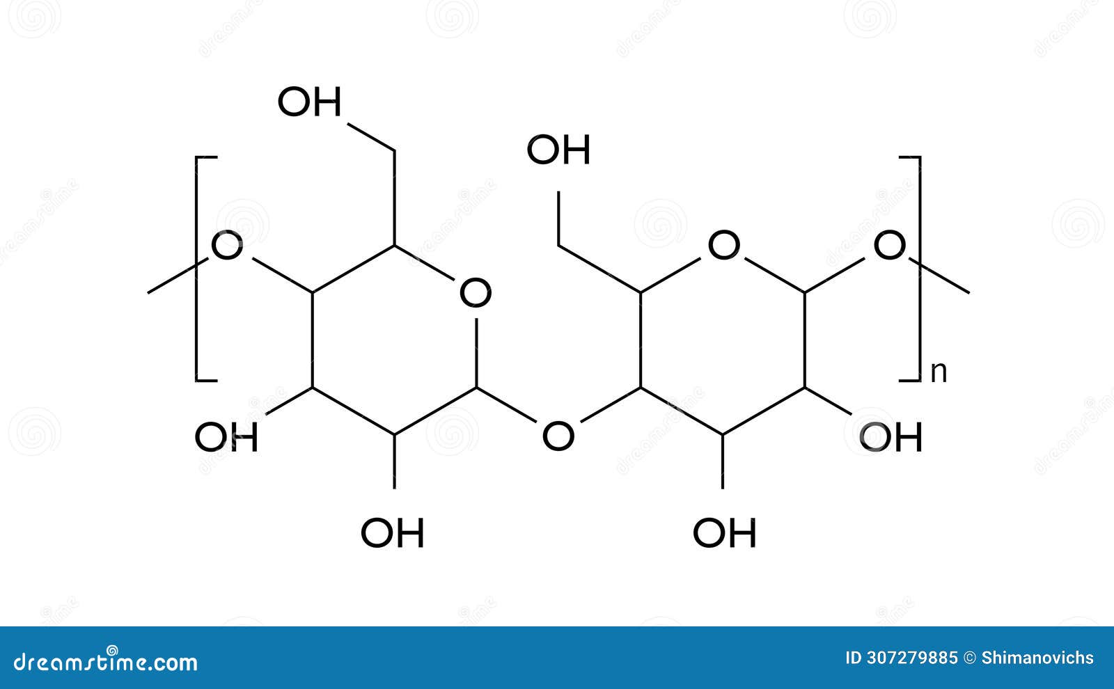 Amylose Molecule, Structural Chemical Formula, Ball-and-stick Model ...
