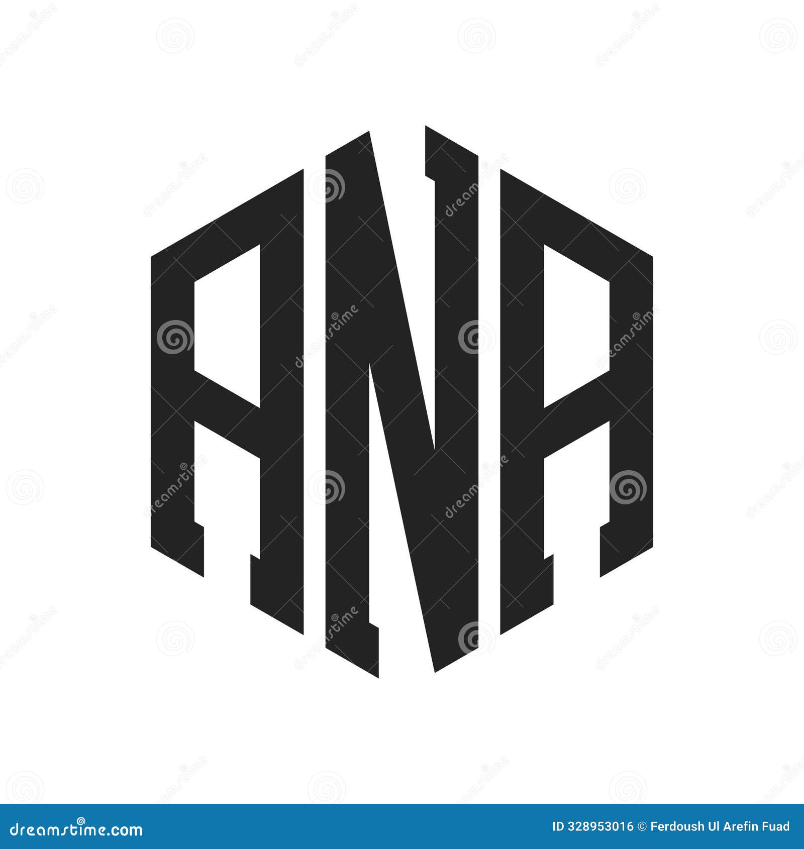 ANA Logo Design. Initial Letter ANA Monogram Logo Using Hexagon Shape ...