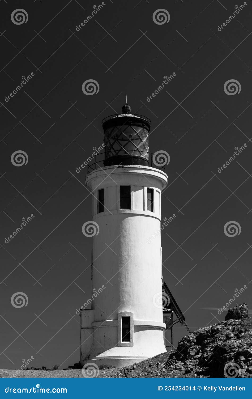Anacapa Lighthouse Black and White Stock Photo - Image of beacon ...