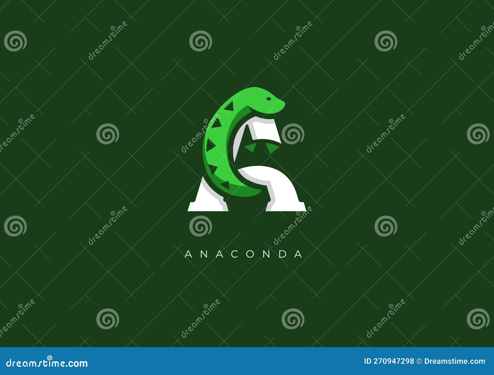 ANACONDA a MONOGRAM LOGO stock vector. Illustration of iconic - 270947298