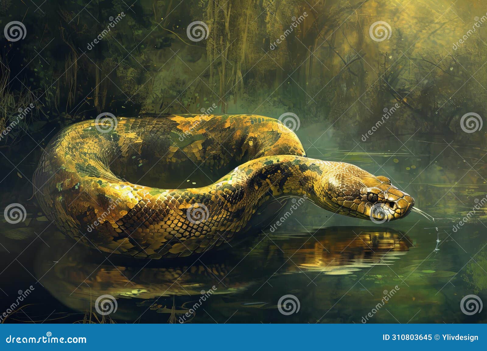 Anaconda Snake Head. Generate Ai Stock Image - Image of snake, amazon ...