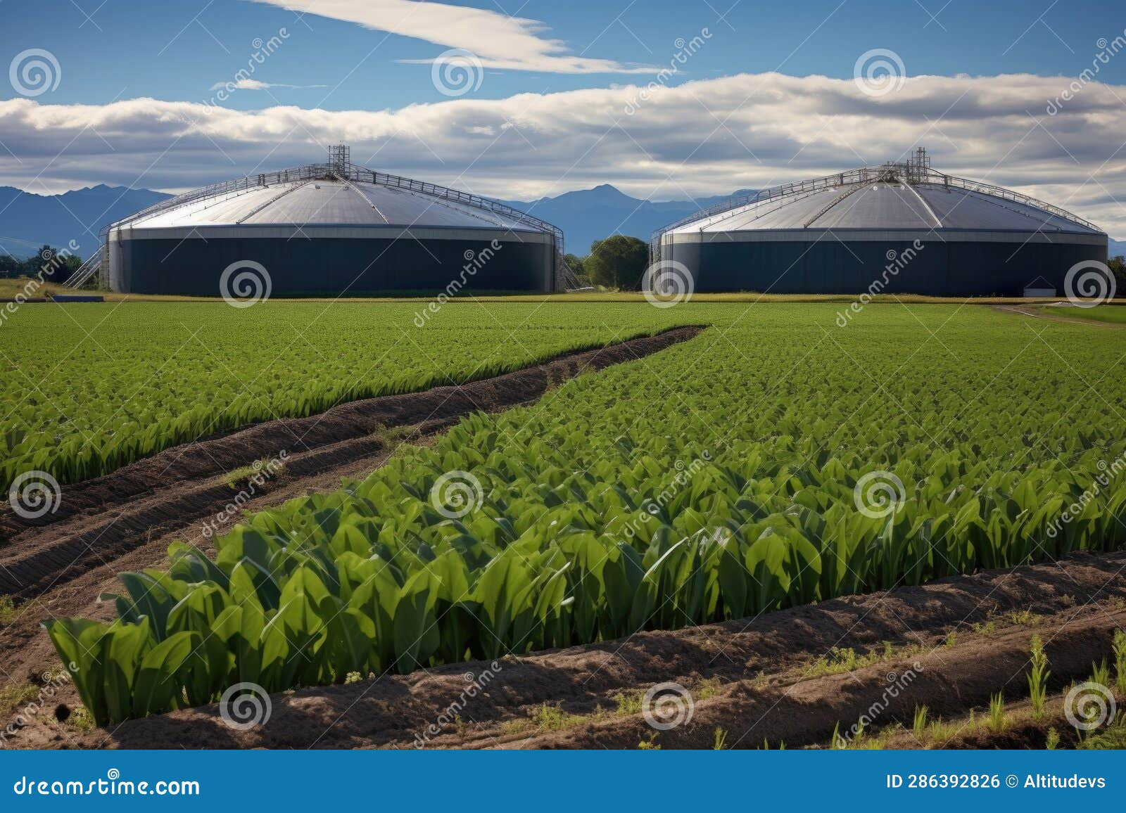 Anaerobic Digestion Tanks with Biogas Production Stock Illustration ...