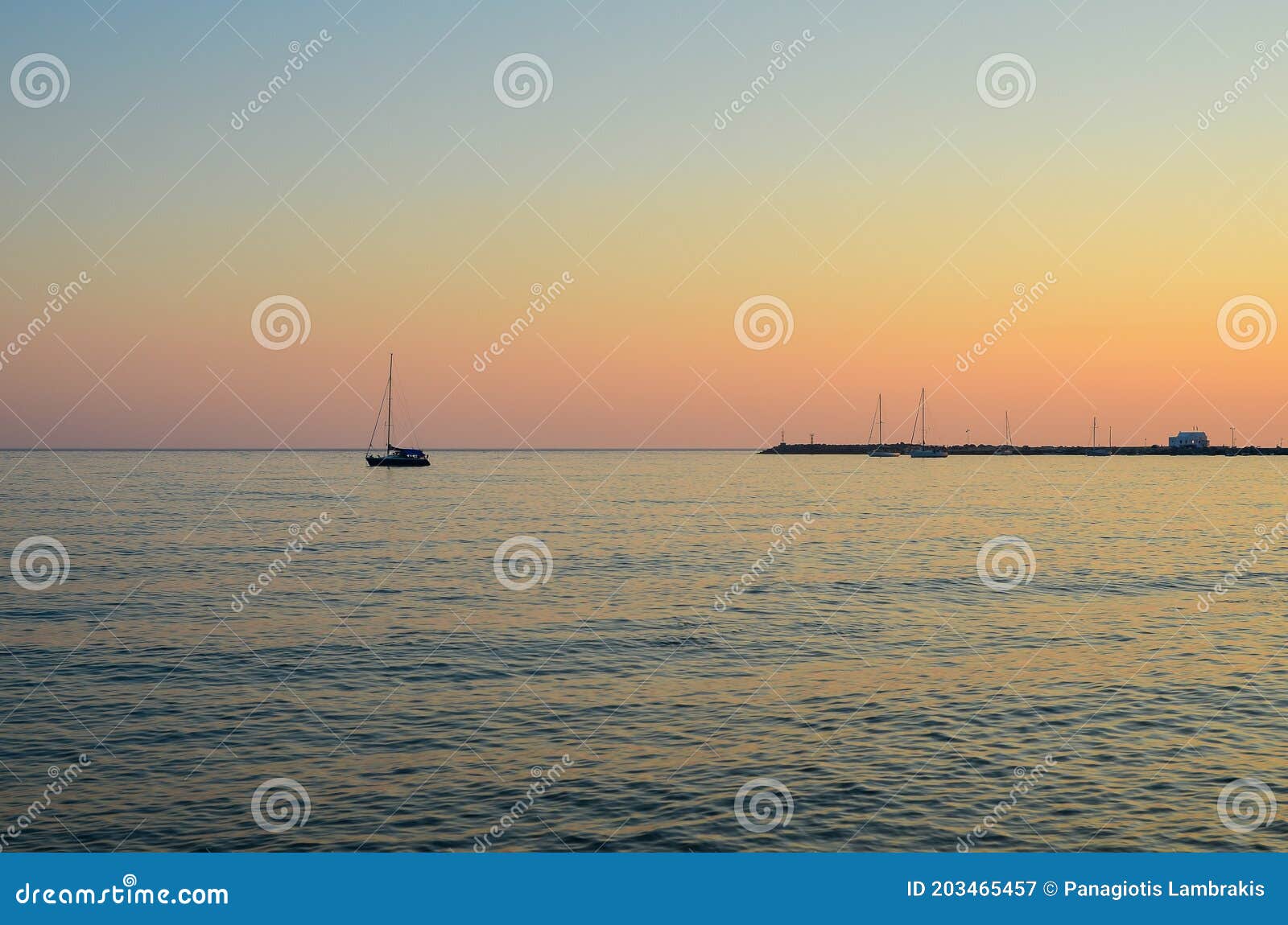 Anafi`s Pier Under Beautiful Sunset Stock Image - Image of landscape, ocean: 203465457