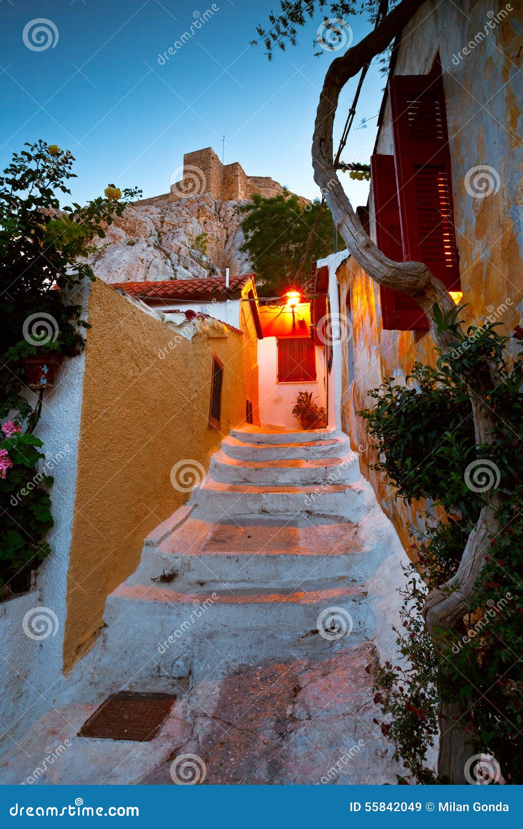 Anafiotika imagen de archivo editorial. Imagen de capital - 55842049