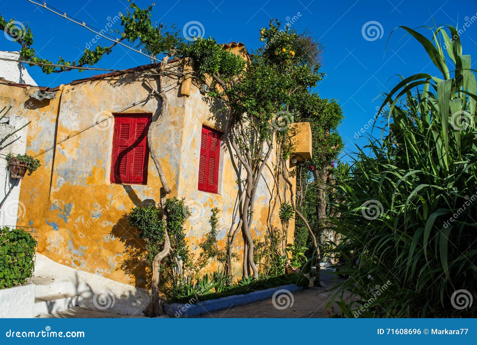 Anafiotika in Plaka Athens stock photo. Image of greek - 71608696