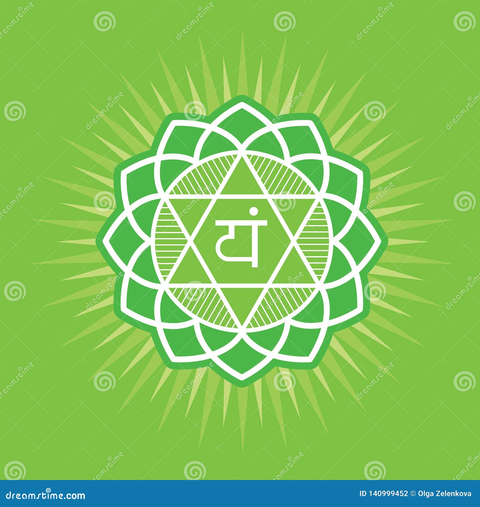 Anahata - the Fourth Primary Chakra. Vector Square Flat Illustration ...