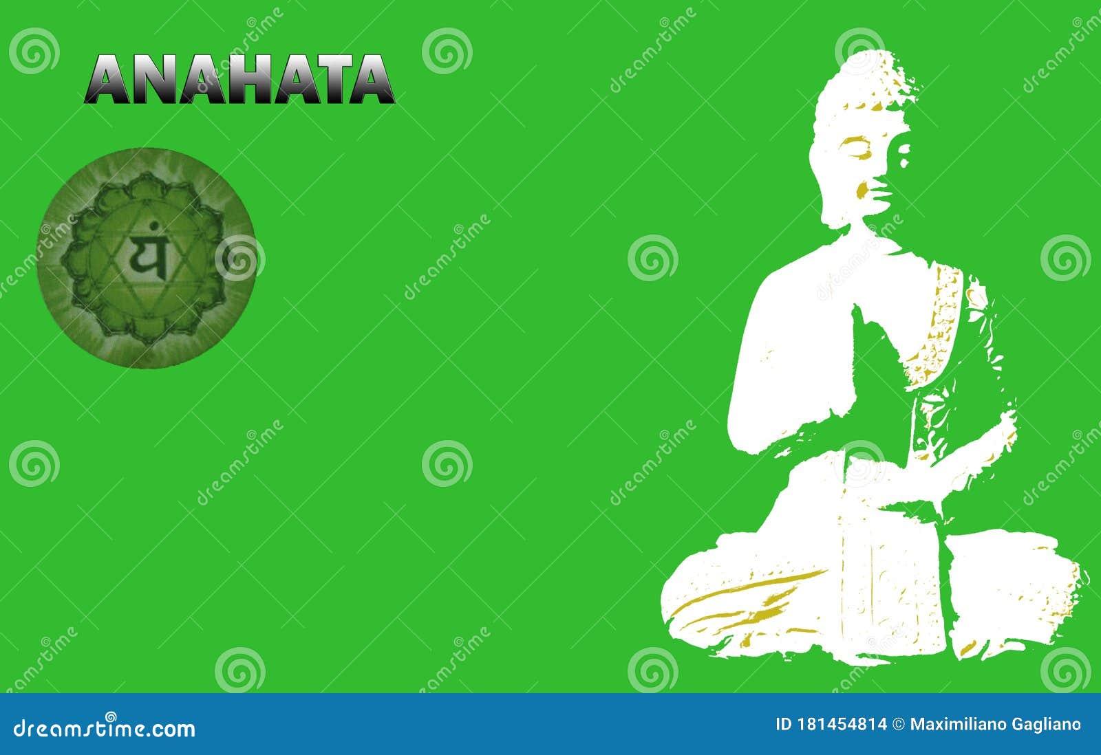 Anahata Chakra`s Symbol and a Buddha.heart Chakra Stock Illustration ...