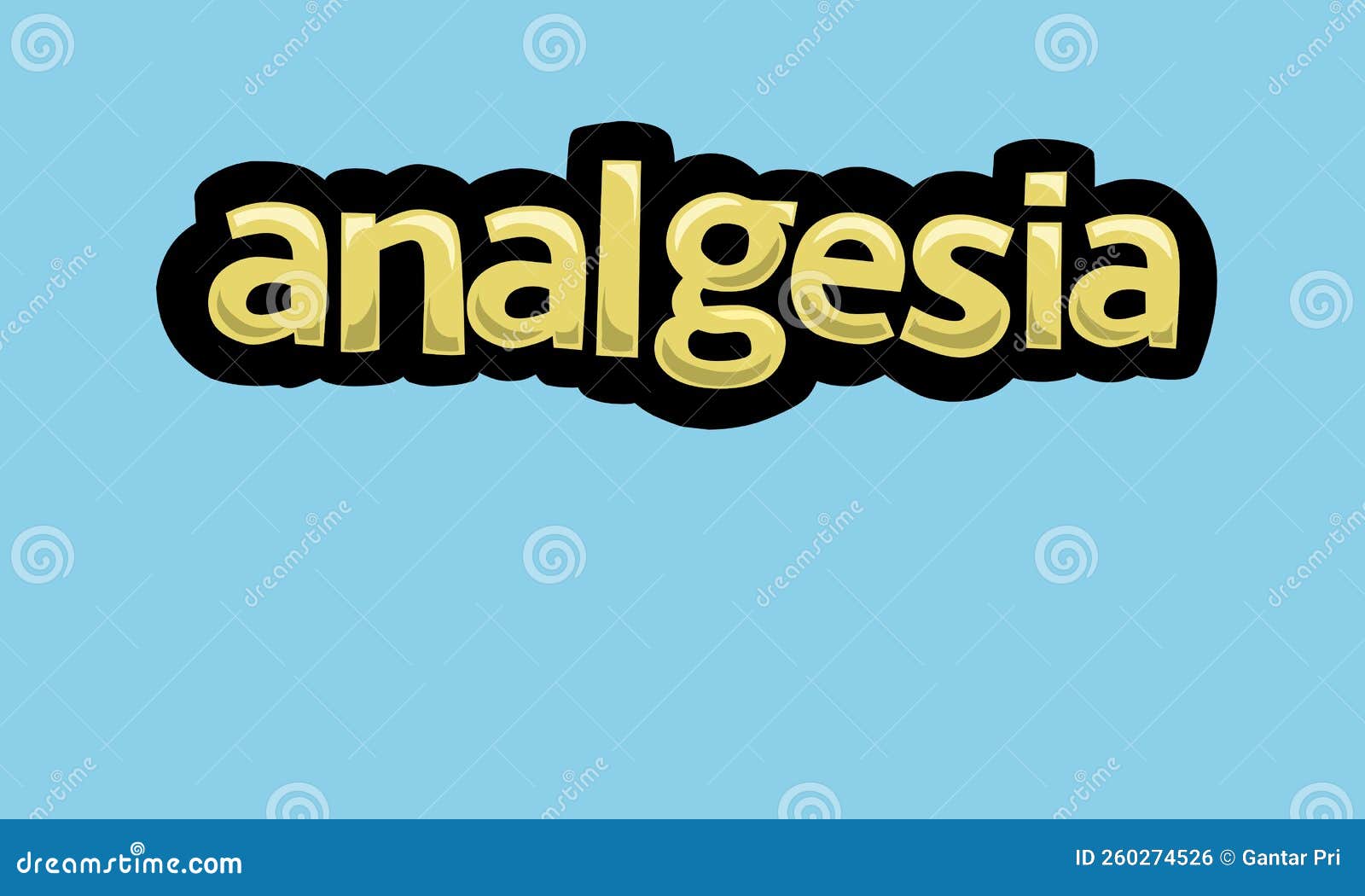 ANALGESIA Writing Vector Design on a Blue Background Stock Illustration ...