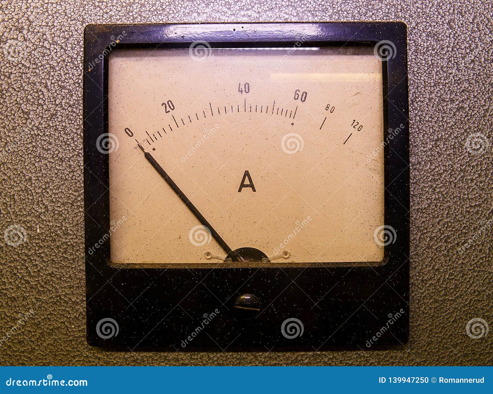Analog Ampere Meter or Amp Meter. Close-up Stock Photo - Image of ...