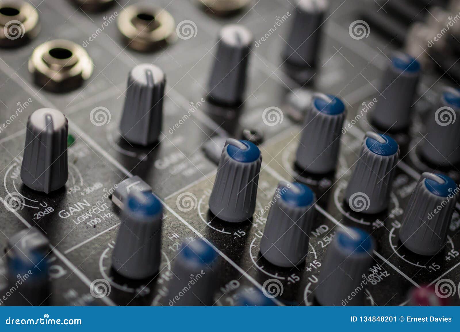A Professional 8-input Sound Mixer With Many Adjustments And Knob ...
