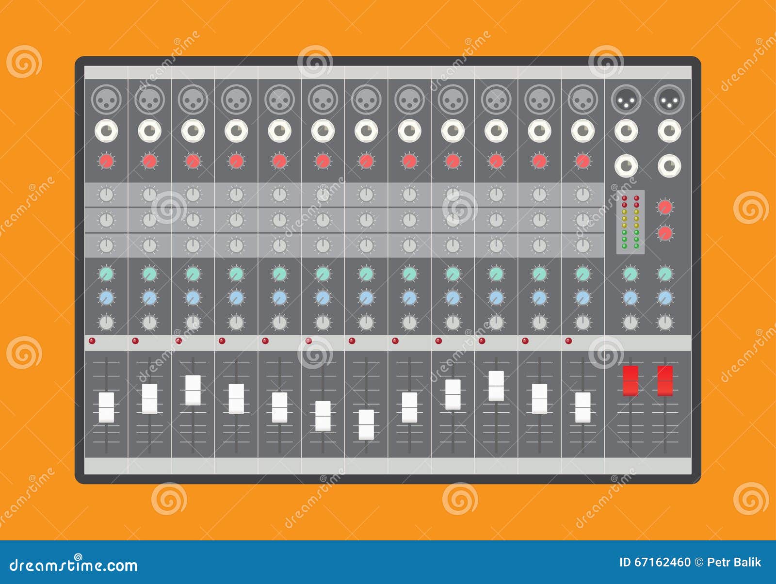 Analog audio mixer stock vector. Illustration of equalizer - 67162460