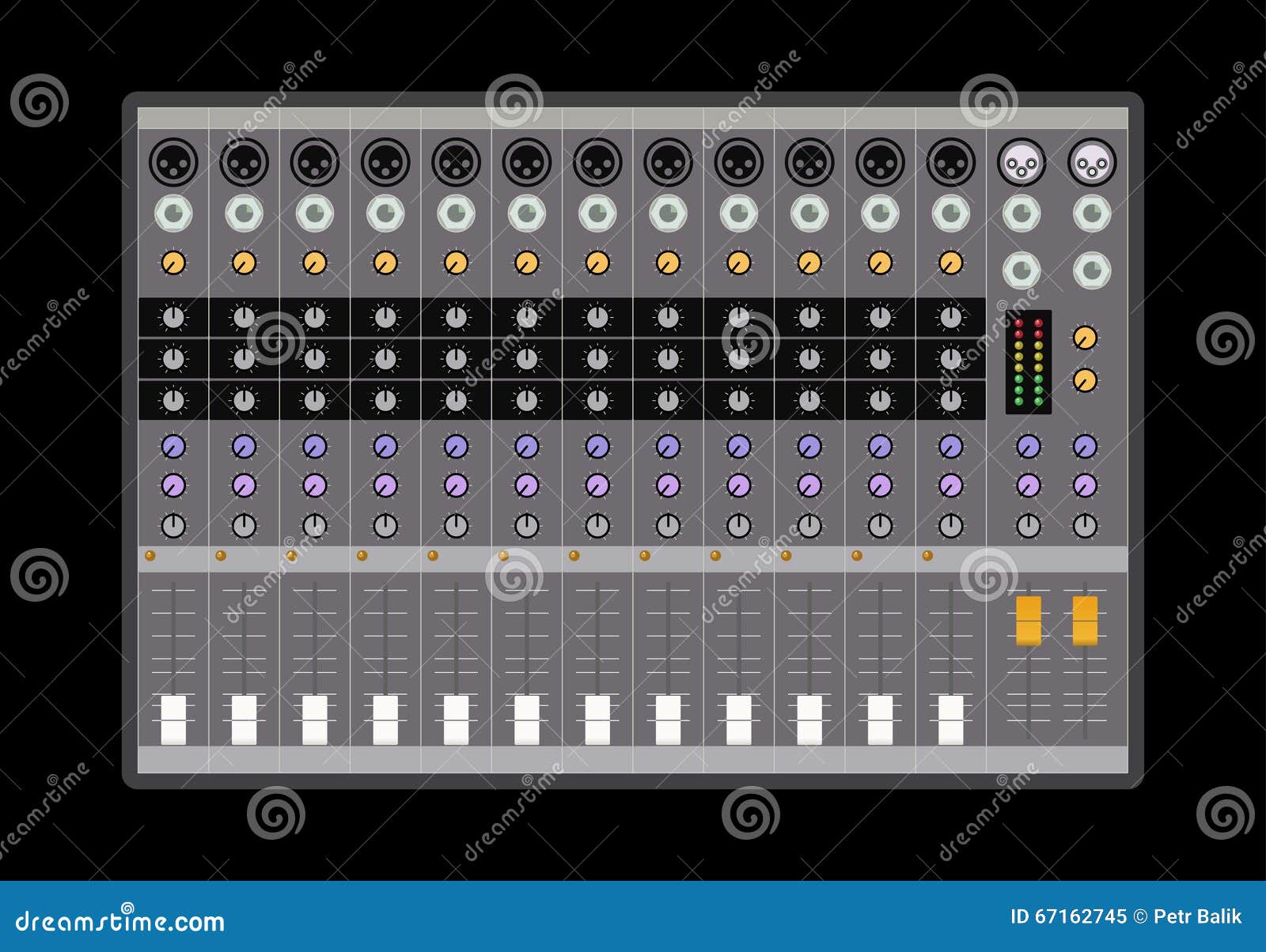 Analog audio mixer stock vector. Illustration of channels - 67162745
