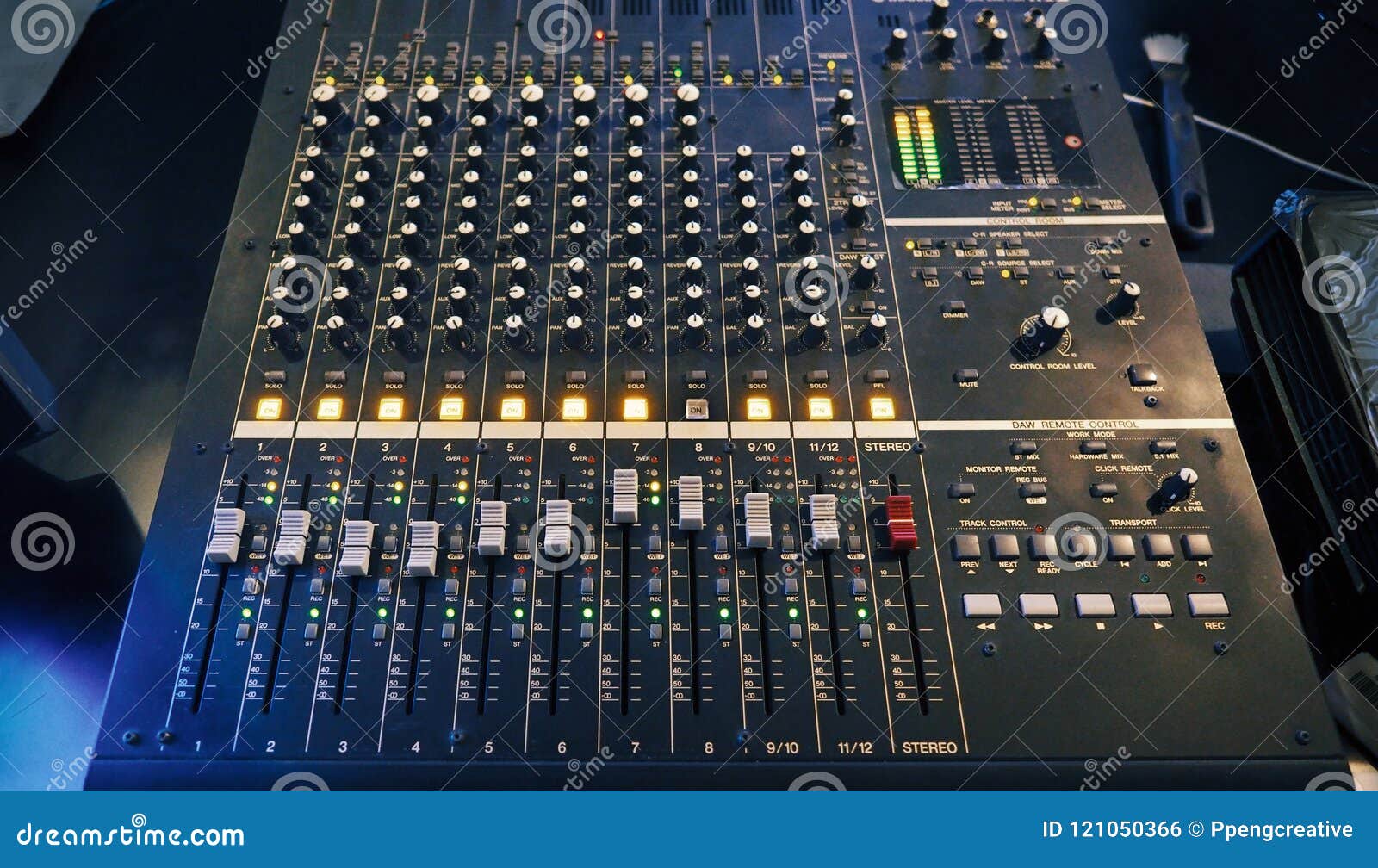Analog Audio Sound Mixer Controller Panel Stock Photo - Image of ...