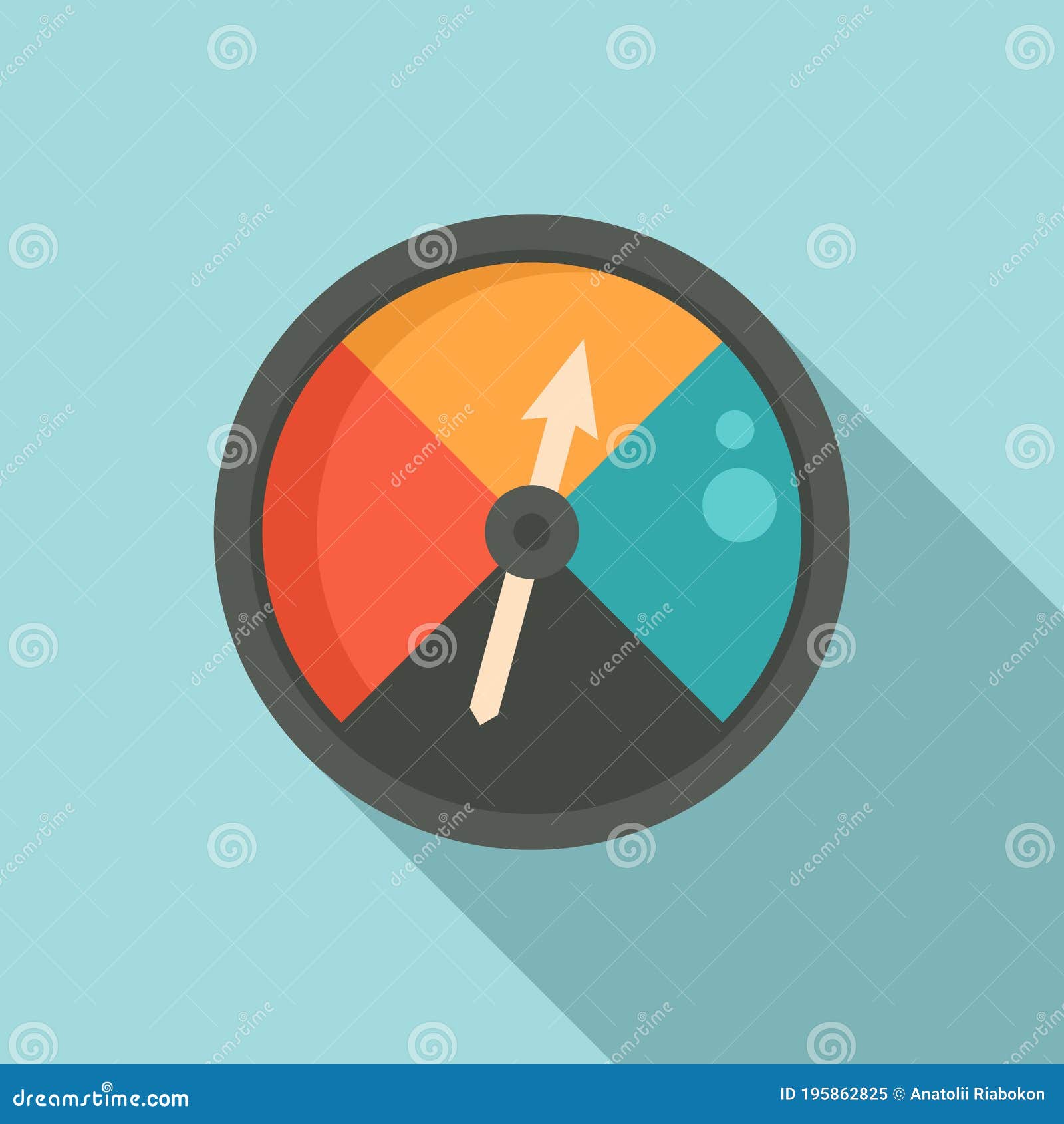 Analog Barometer Icon, Flat Style Stock Vector - Illustration of ...