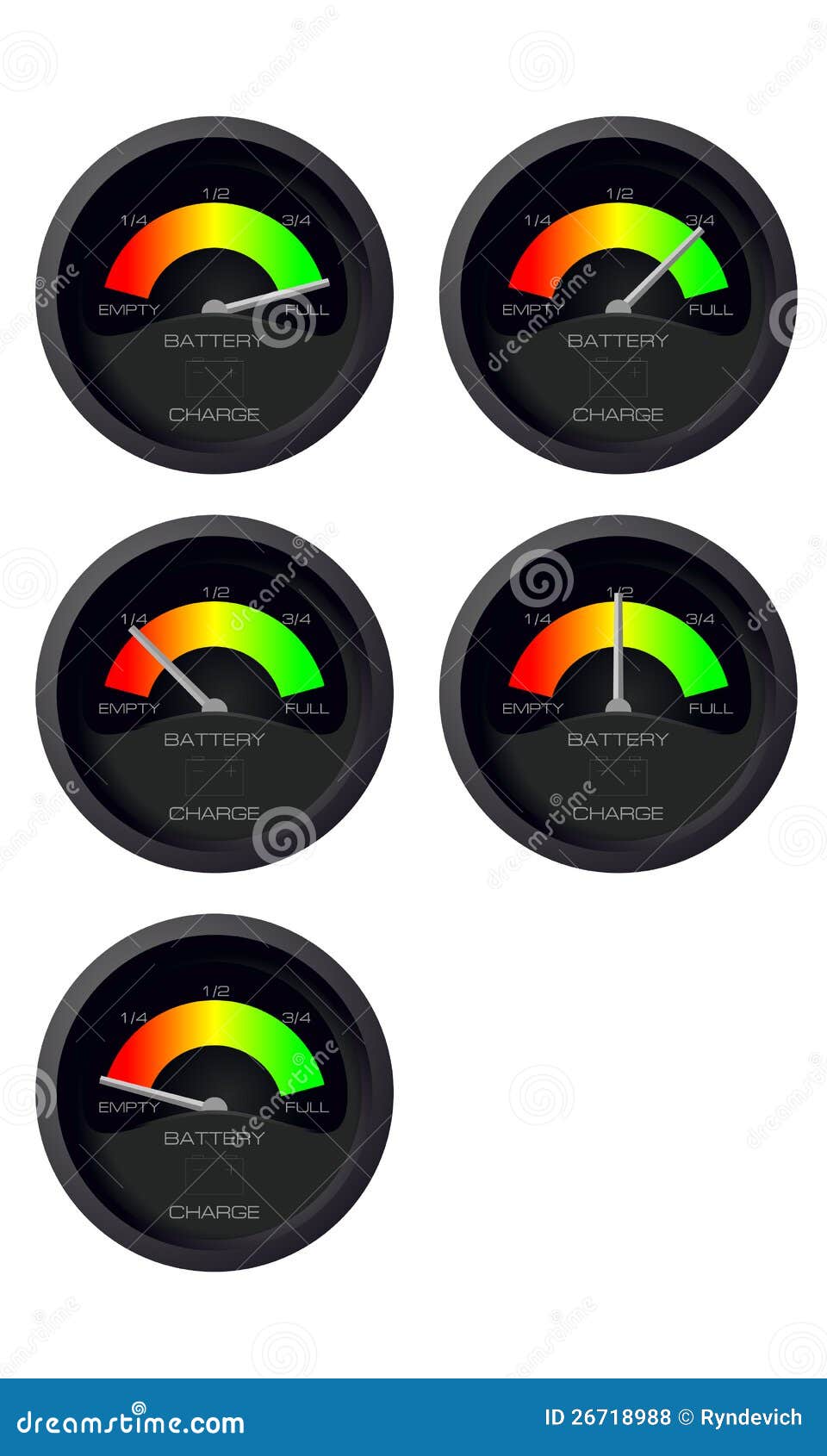 Analog Battery Charge Indicator Stock Vector - Illustration of power ...
