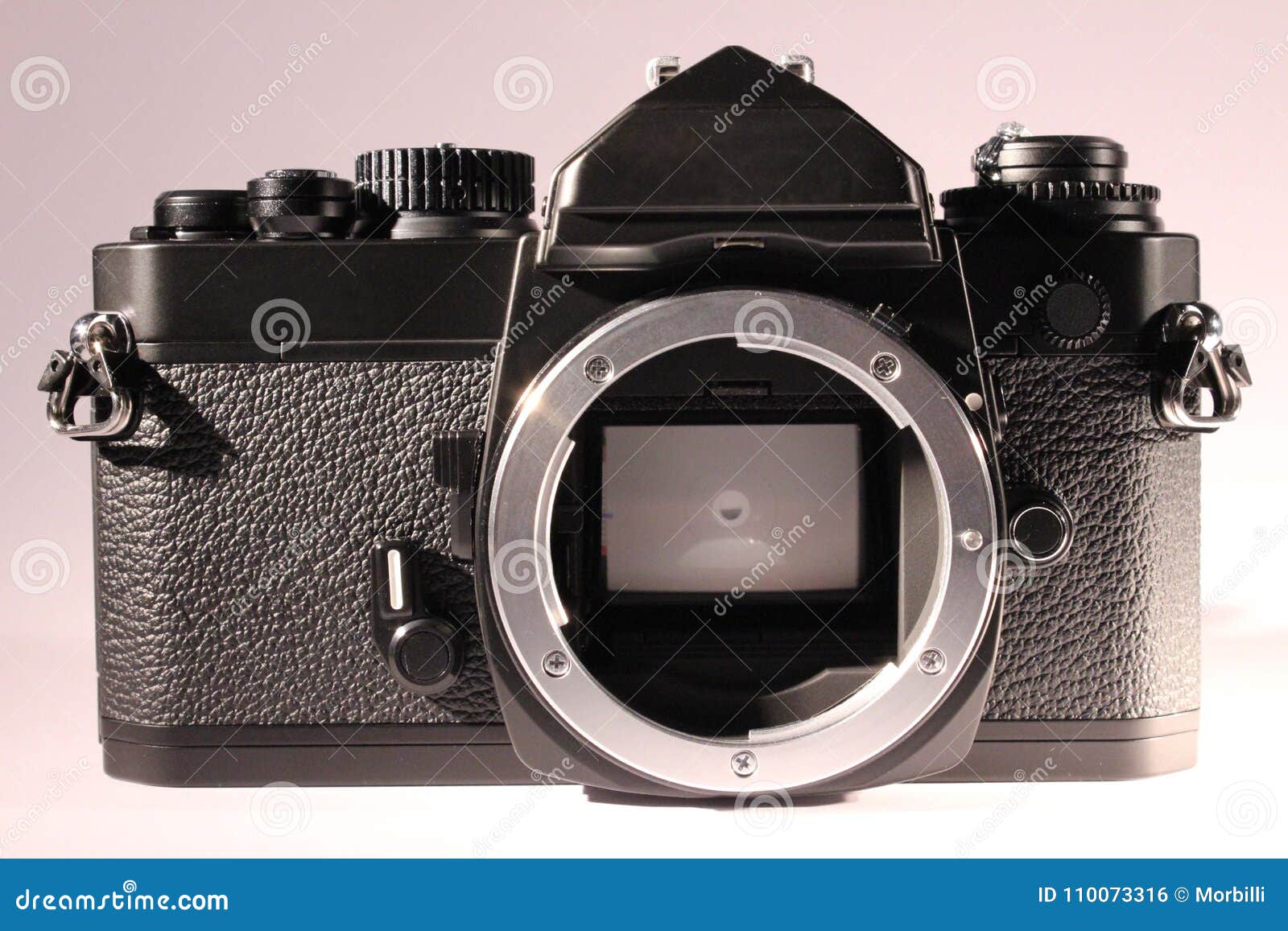 Analog Camera Body without Lens, Front View Stock Photo - Image of ...