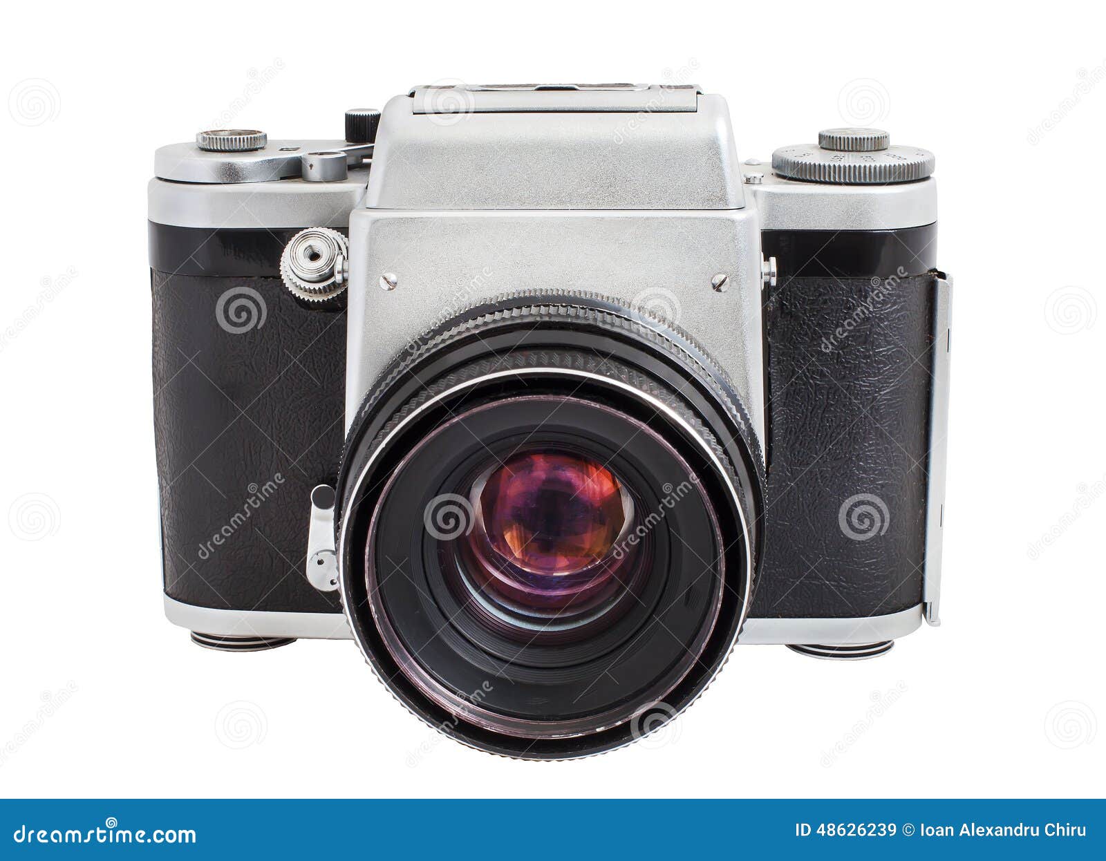 Analog Camera on Medium Format Film Isolated on a White Background ...