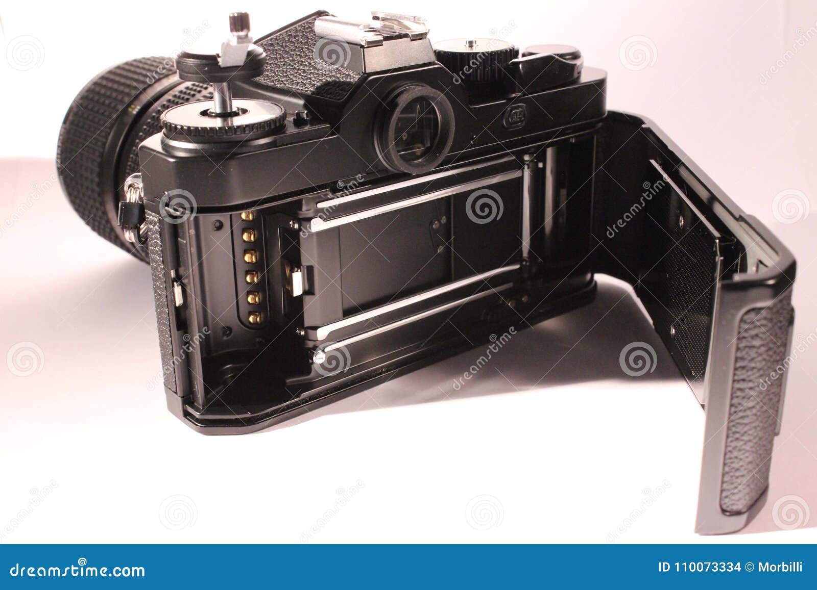 Analog Camera with Opened Back Stock Photo - Image of professional ...