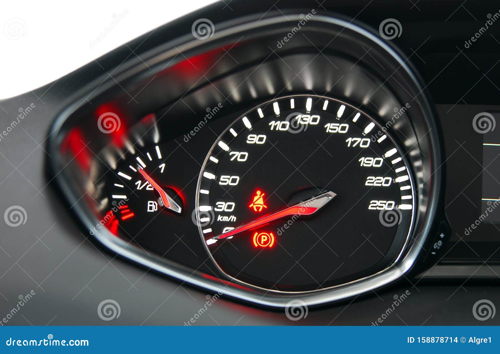 Analog car speedometer stock photo. Image of delivery - 158878714