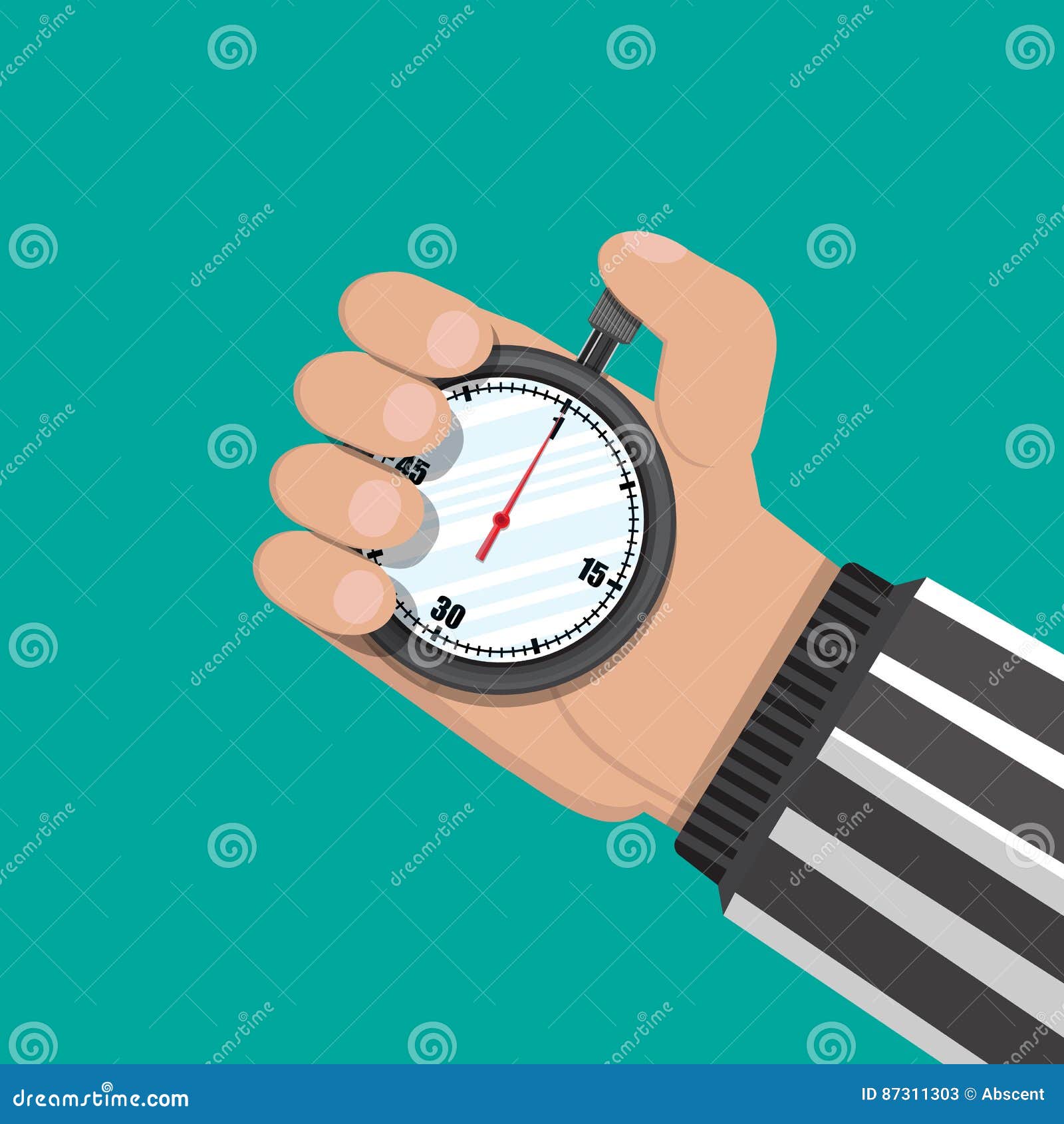 Analog Chronometer Timer Counter Stopwatch Cartoon Vector